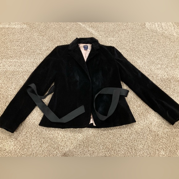 GAP | Jackets & Coats | Women Gap Black Velvet Blazer Suit Jacket Coat ...